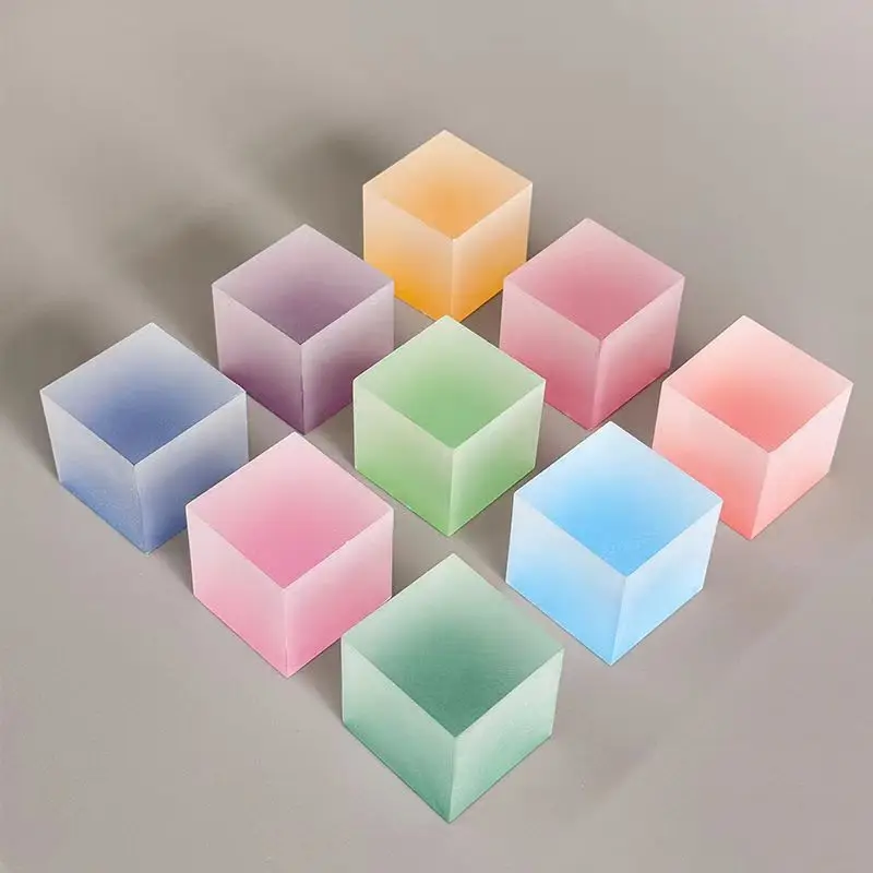 Colorful Acrylic Frosted Cube Display Stand For Jewelry, Perfume, Still ...