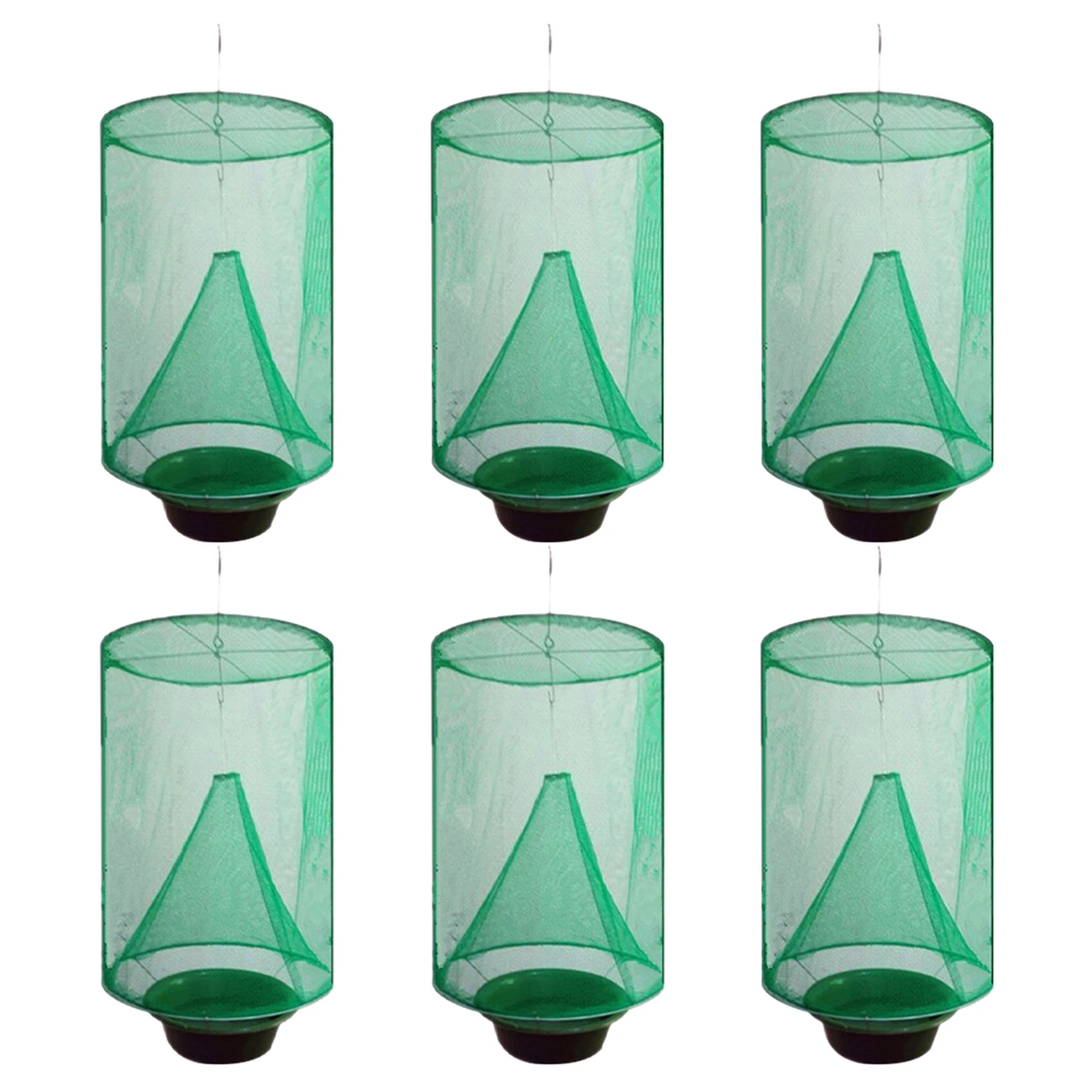 6pcs Hanging Cages Garden Foldable With Bait Bowl Easy Use Catching Fly ...