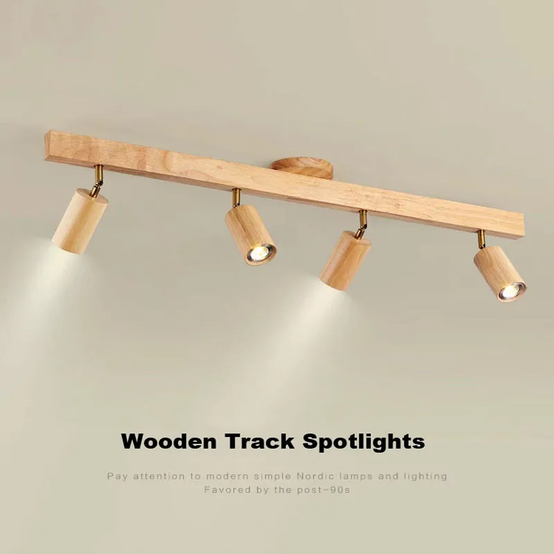 Nordic-WoodenTrack-Light-LED-Ceiling-Spotlight-Rail-Track-Lamps-For ...