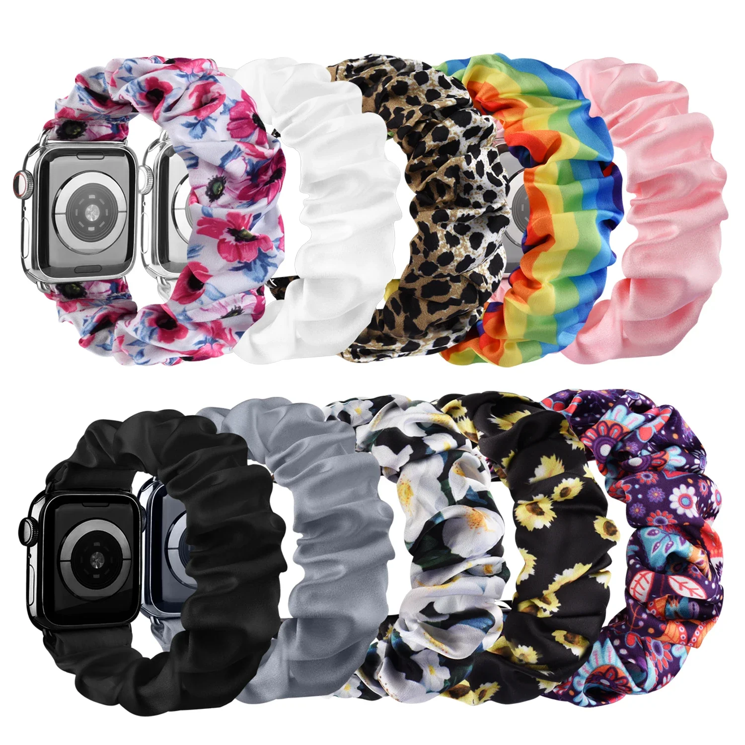 Elastic-Scrunchie-Strap-For-Apple-Watch-Ultra-49mm-7-8-41mm-45mm-Band ...