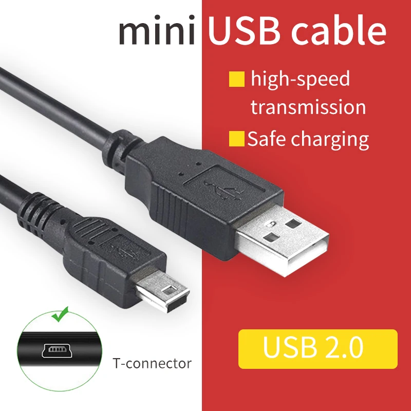 Mini Usb Data Cable T-port Mp3/4 Camera Driving Recorder Old Man ...