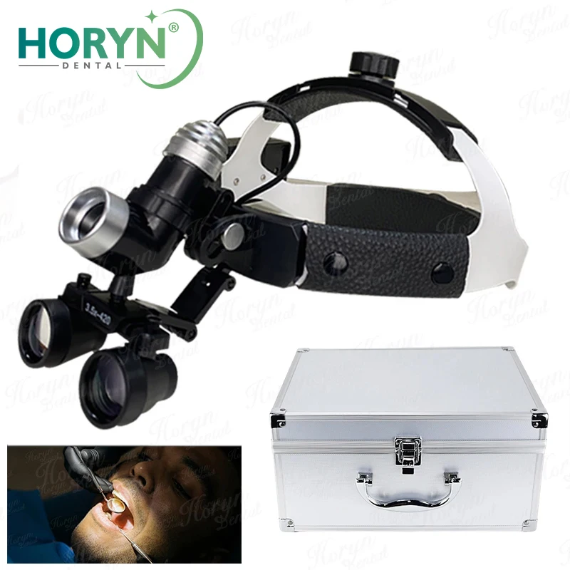 Dental-LED-Surgical-Luxury-Loupes-3-5X-2-5X-Headlight-Magnifier ...