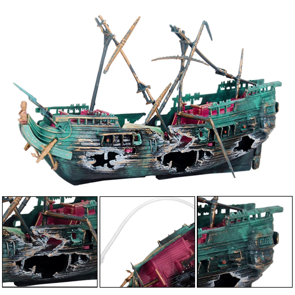 Sunken Pirate Ship Aquarium Decoration