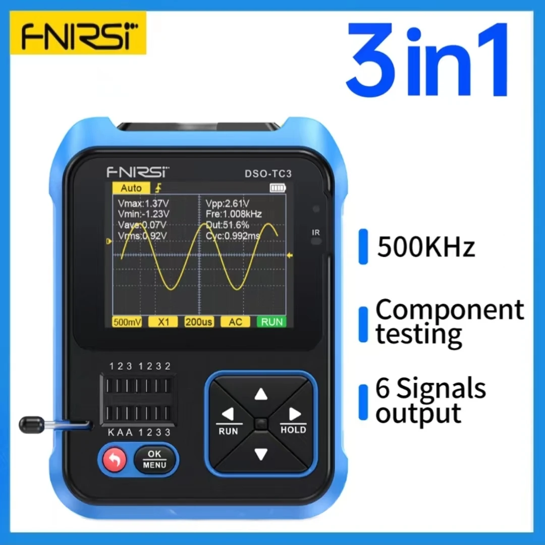 FNIRSI DSO-TC3 Digital Oscilloscope Transistor Tester Function Signal ...
