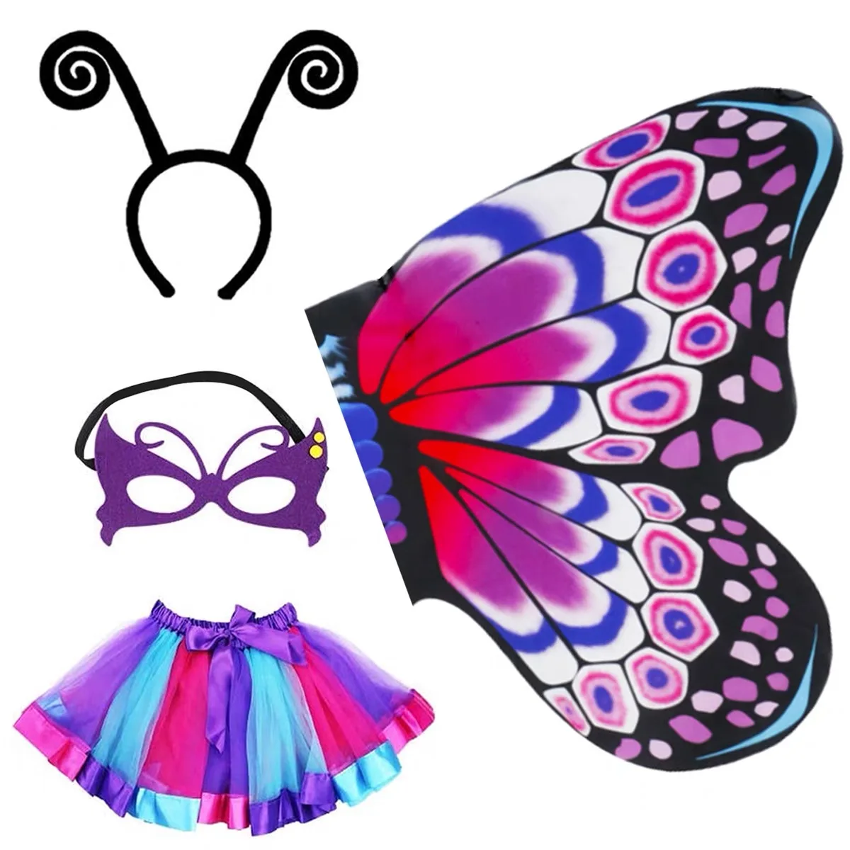 4 pieces of colorful children's and girls butterfly princess costume ...