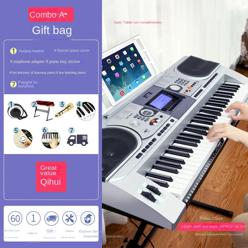 TECLADO 61 TECLAS 200 RITMOS 200 TIMBRES MK 809, 55% OFF