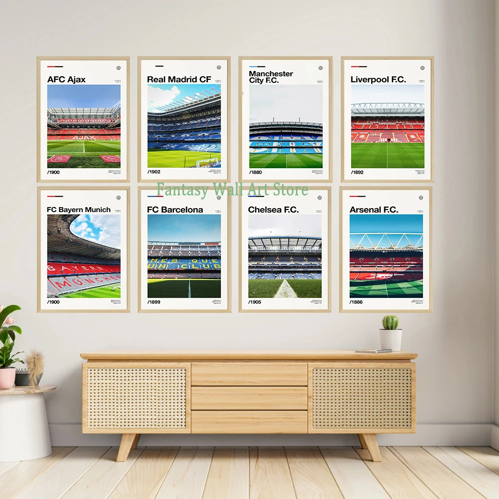 Famous Stadium Football Poster Football Fans Wall Art Decor Canvas ...
