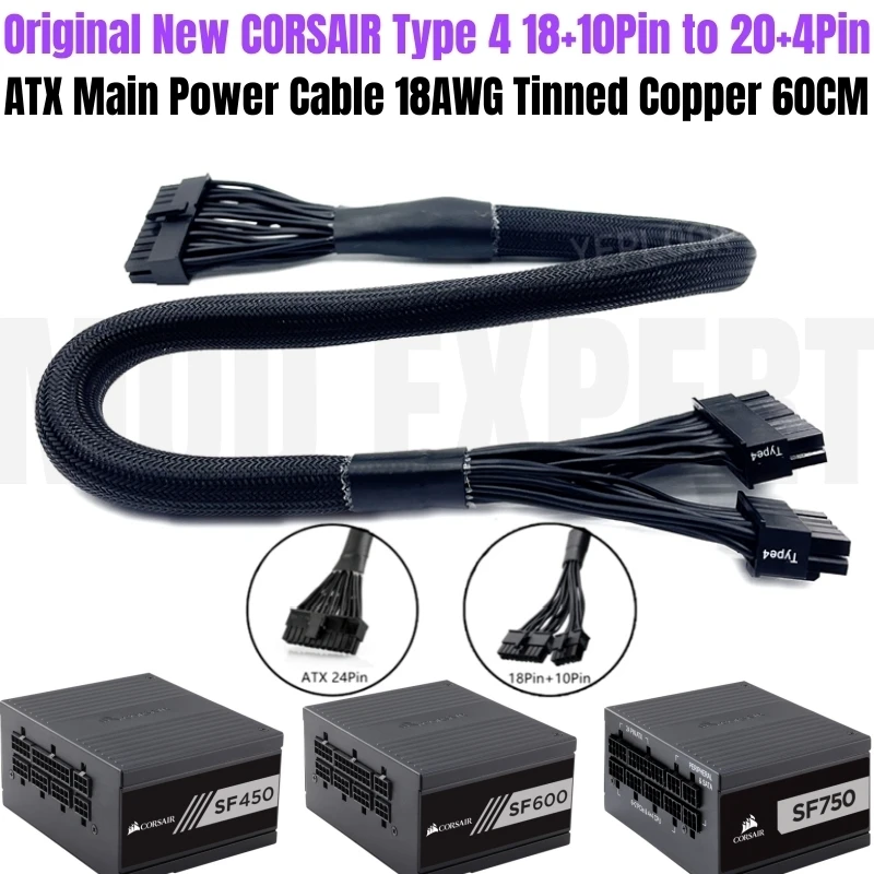 Original-CORSAIR-Motherboard-Power-Cable-18-10Pin-to-20-4Pin-24Pin-ATX ...
