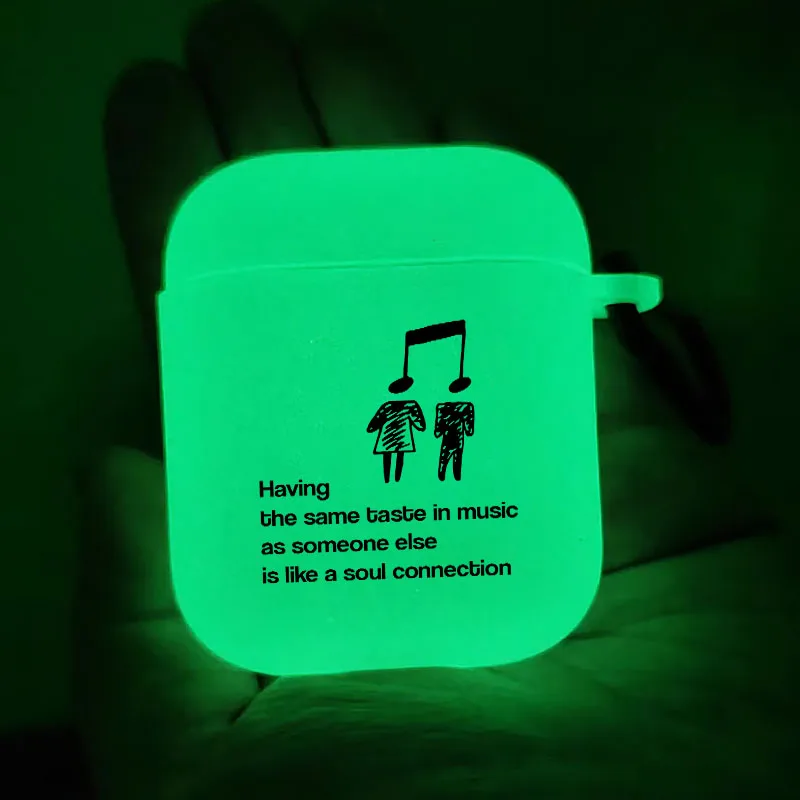 Music-Quotes-Soulmate-Luminous-Airpods-Case-Glow-in-the-Dark-Earphone ...