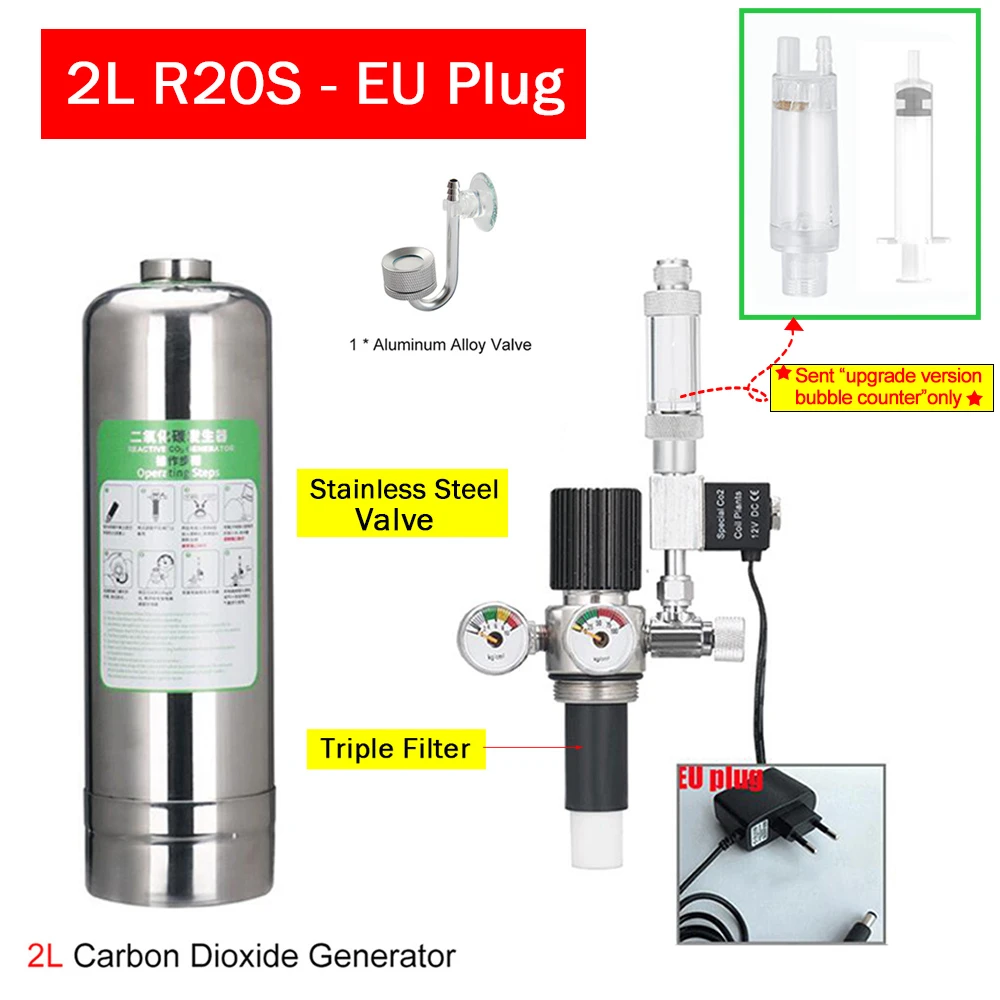 DIY Carbon Dioxide Reactor Kit Aquarium Fish Tank CO2 Generator ...