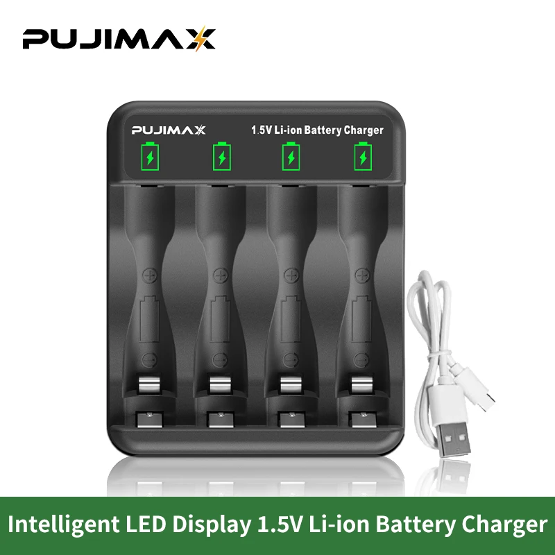 PUJIMAX-4-Slot-AA-AAA-1-5V-Smart-Charger-Rechargeable-Smart-Li-ion ...