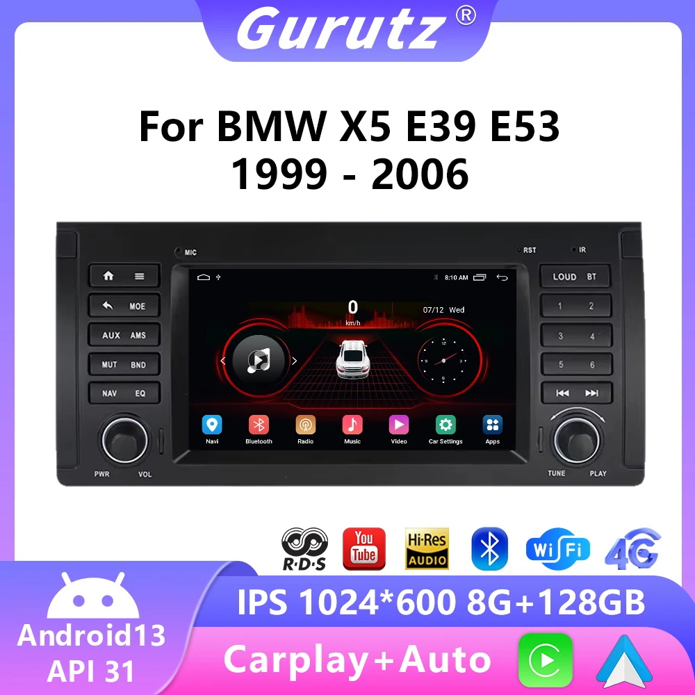 7-Android-13-Wireless-Carplay-Auto-Radio-for-BMW-X5-11-E53-E39-M5-1996 ...