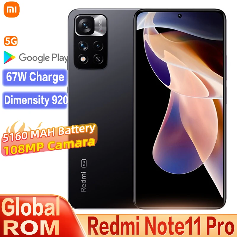 Xiaomi teléfono inteligente Redmi Note 11 Pro, ROM Global, 5G, NFC, 8B ...