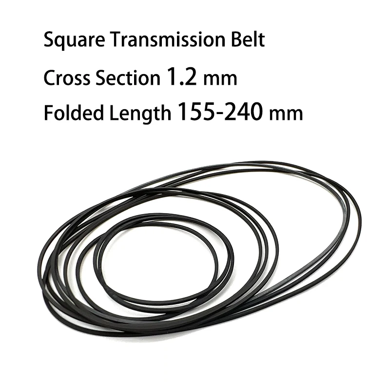 1Pcs 1.2mm Square Rubber Transmission Belt Folded Length 155-240mm For ...