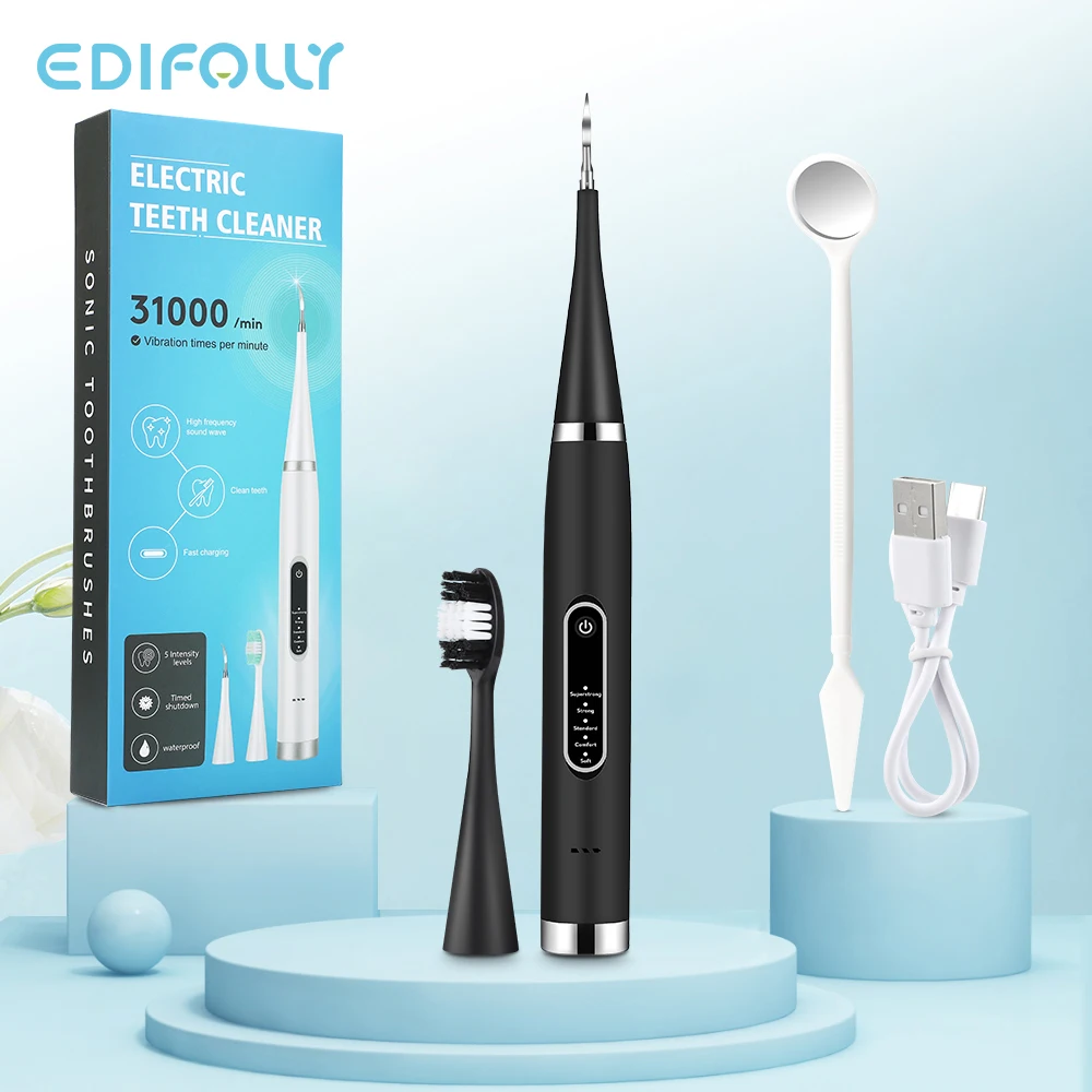 Portable-Electric-Sonic-Dental-Scaler-Tooth-Cleaner-Calculus-Stains ...