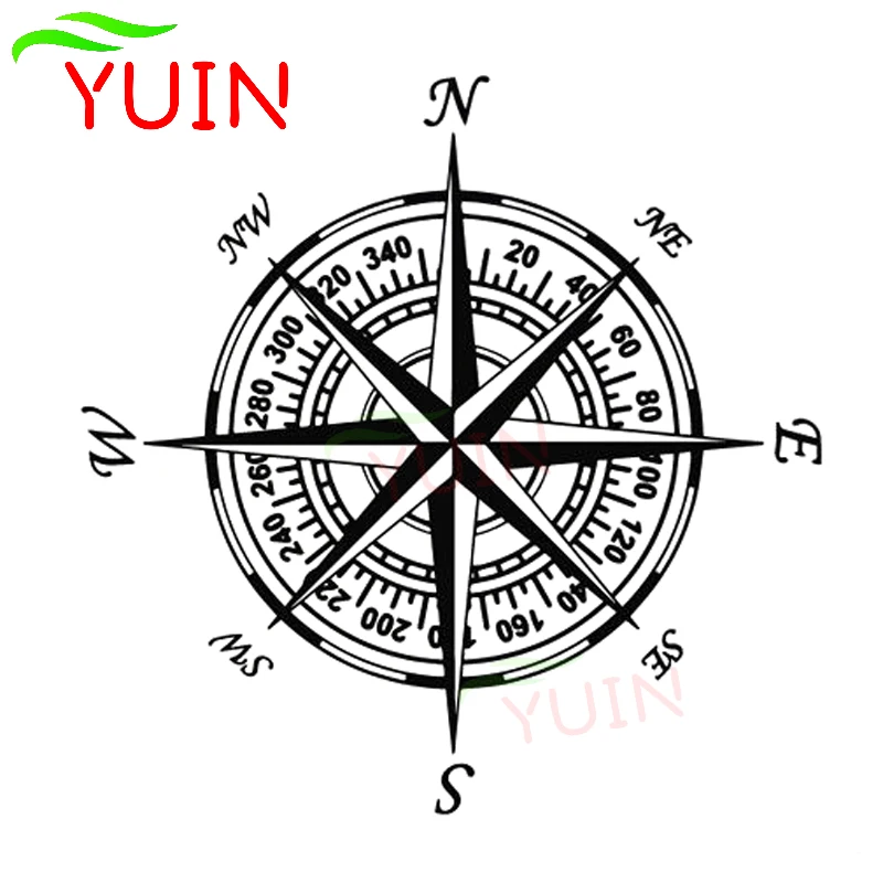 Nswe Compass Nautical Decals Fashion Rear Windshield Decoration ...