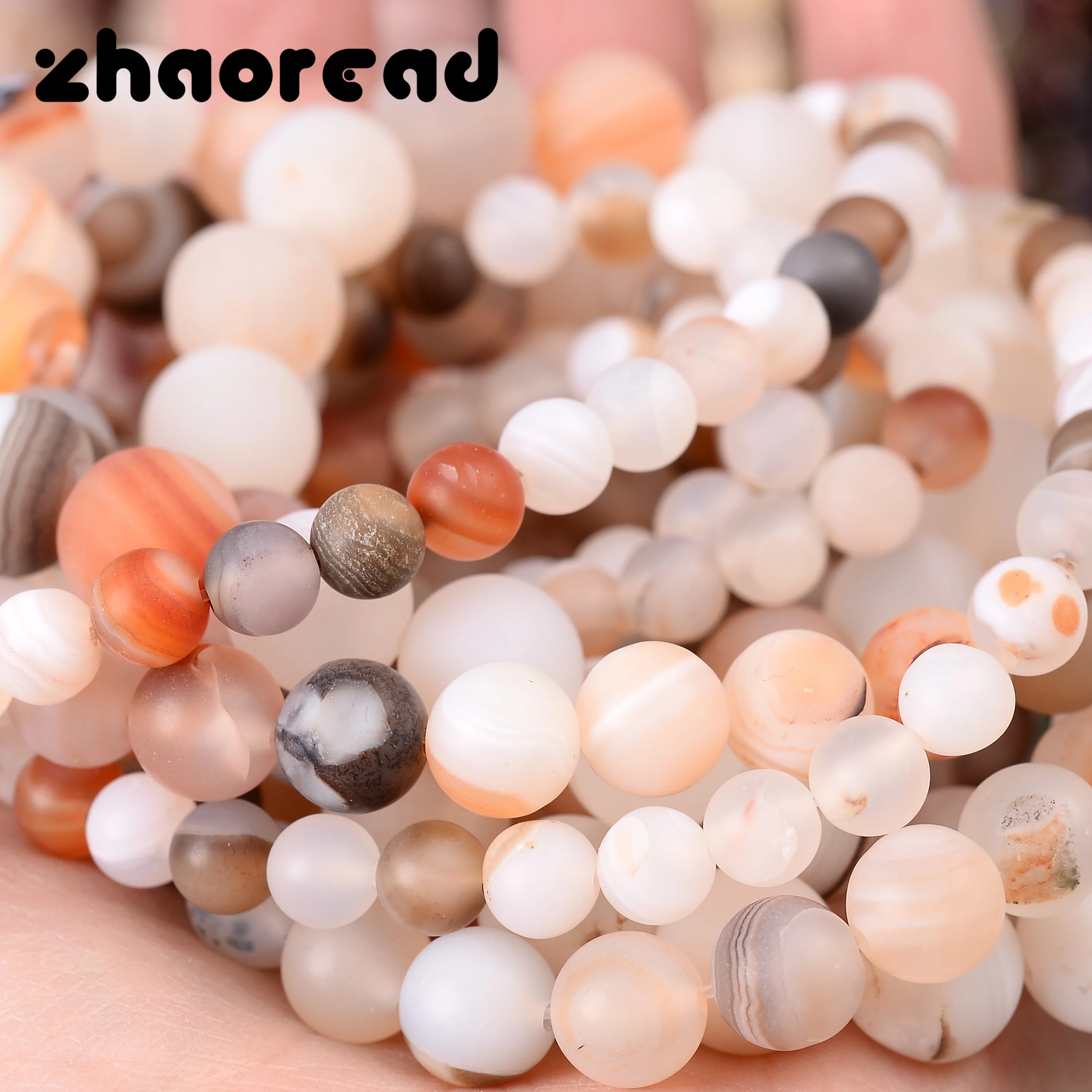 Natural Dull Polish Agates Stone Beads Round Matte Spacer Beads for ...