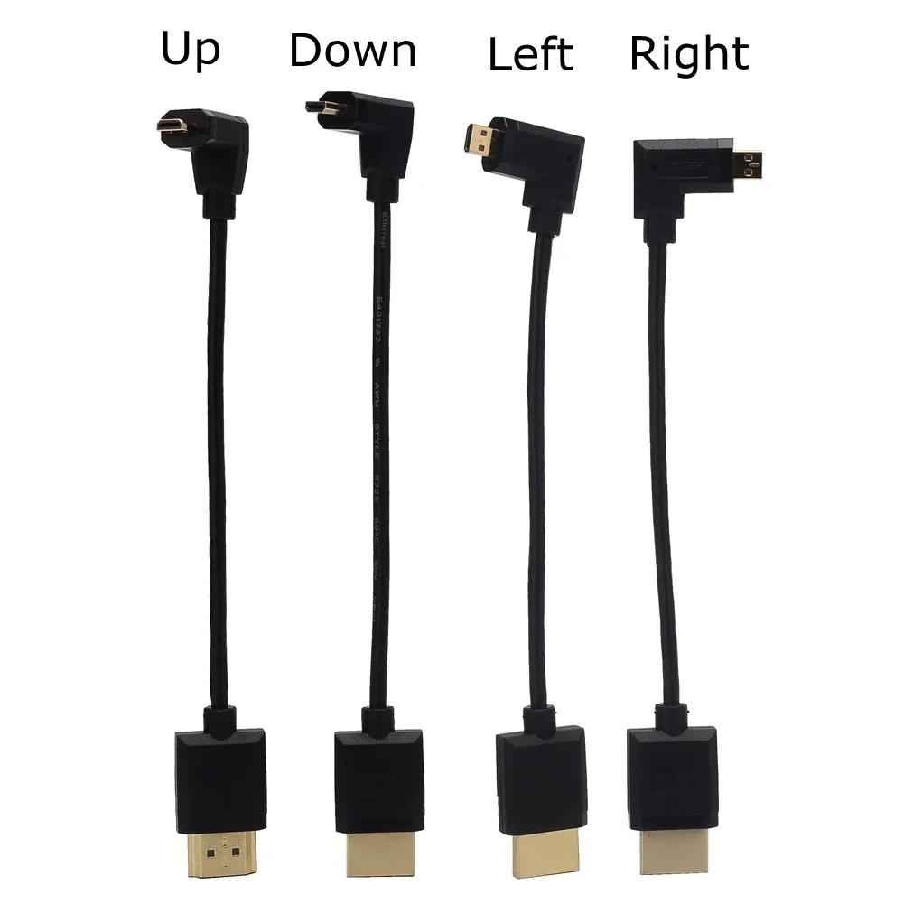 15CM Super Slim Up Down Left Right Angled Micro HDMI-Compatible to HDMI ...