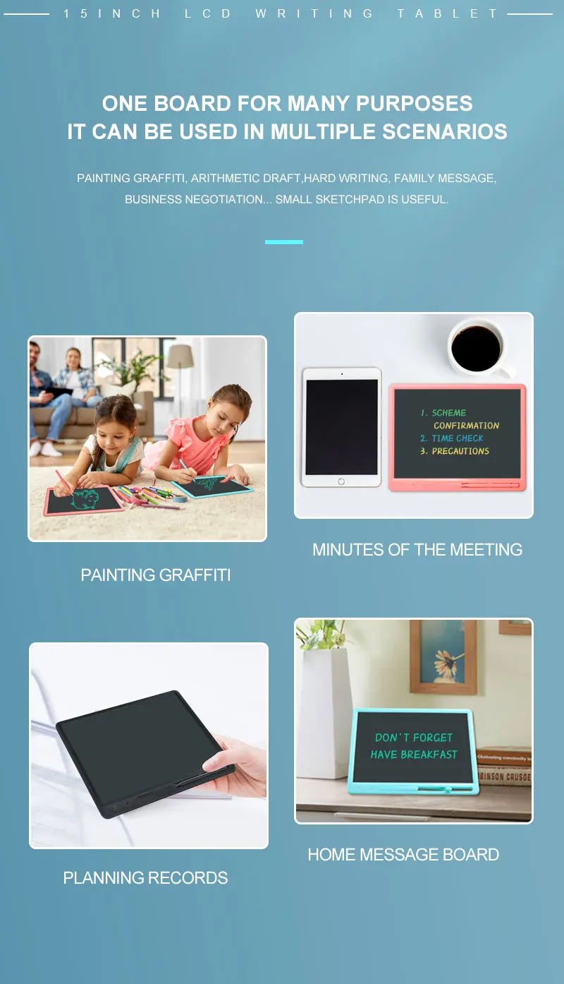 Tablettes Graphiques,Grand écran LCD de 15 pouces,tablette d'écriture ...