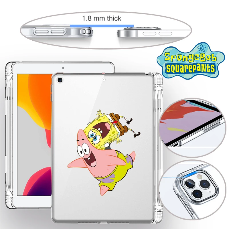 SpongeBob-Transparent-Case-with-Pencil-Holder-for-IPad-Pro-11-2020-Mini ...