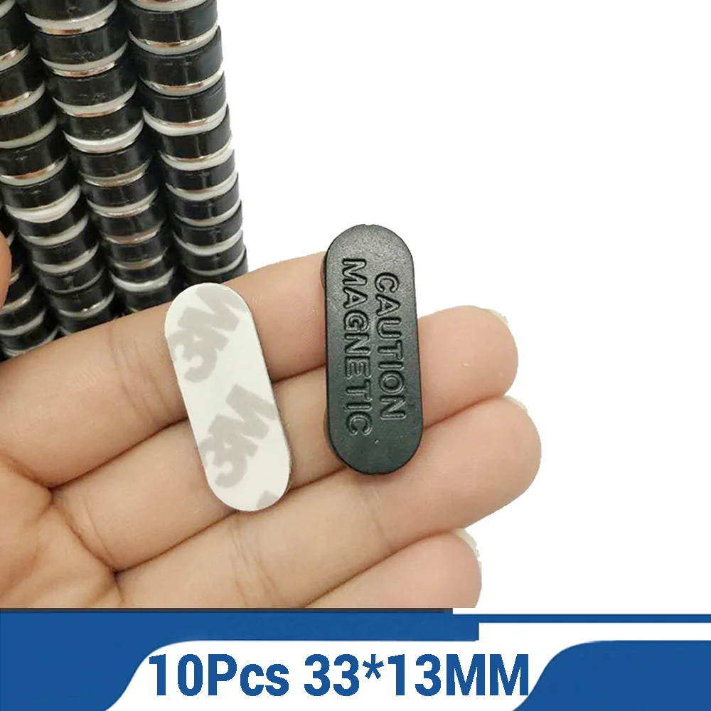 10 Pcs 33*13mm Strong Magnetic Name Tags Badge Metal Fastener ID Card ...
