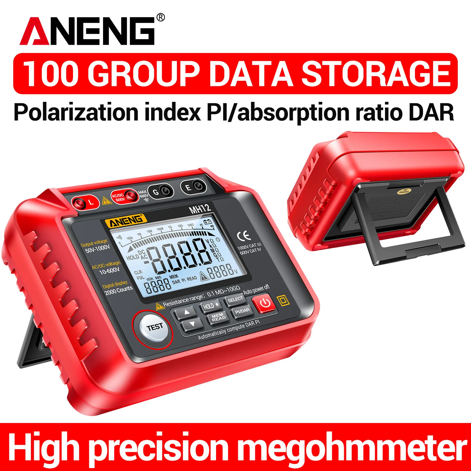 ANENG-MH12-Digital-Megohmmeter-Meters-Insulation-Earth-Resistance-Meter ...