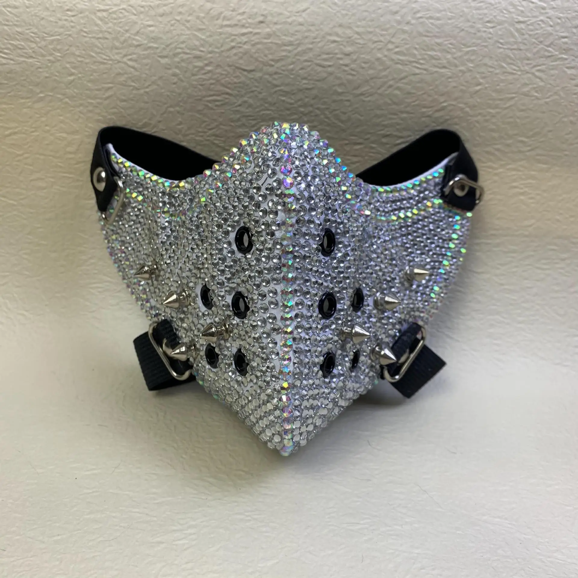 Masks Rock Style | Punk Mask Cosplay | Pu Diamond Mask | Mask Goth Rock ...
