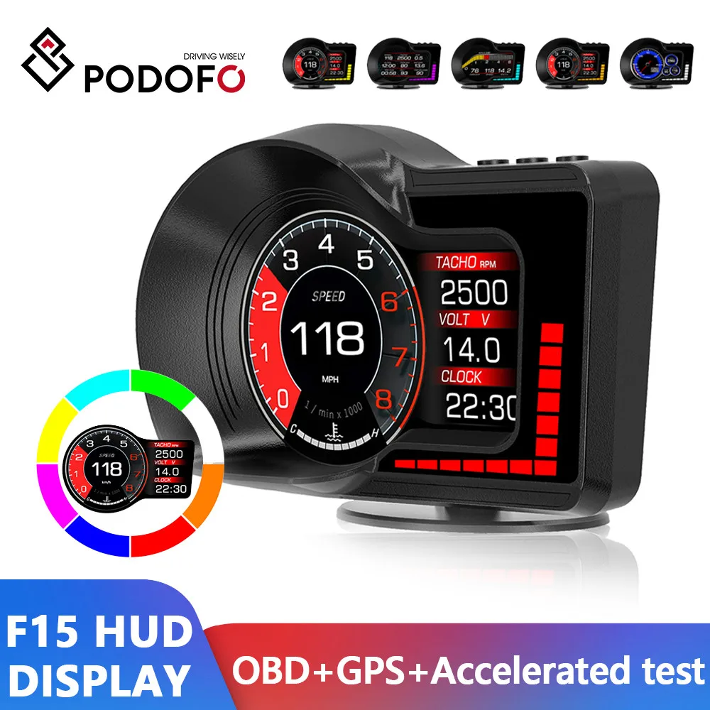 Podofo-Car-Smart-Digital-Speedometer-OBD2-GPS-Head-Up-Display-HUD ...