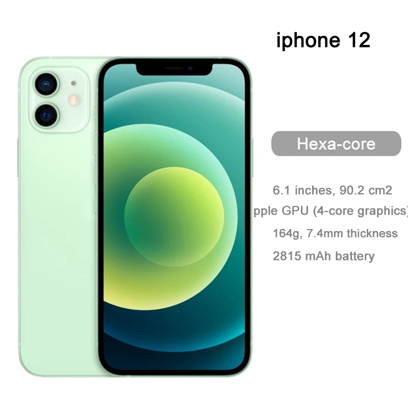 Original iPhone 12 5G 64GB/128GB/256GB LTE Mobile Phone IOS A14 Bionic ...