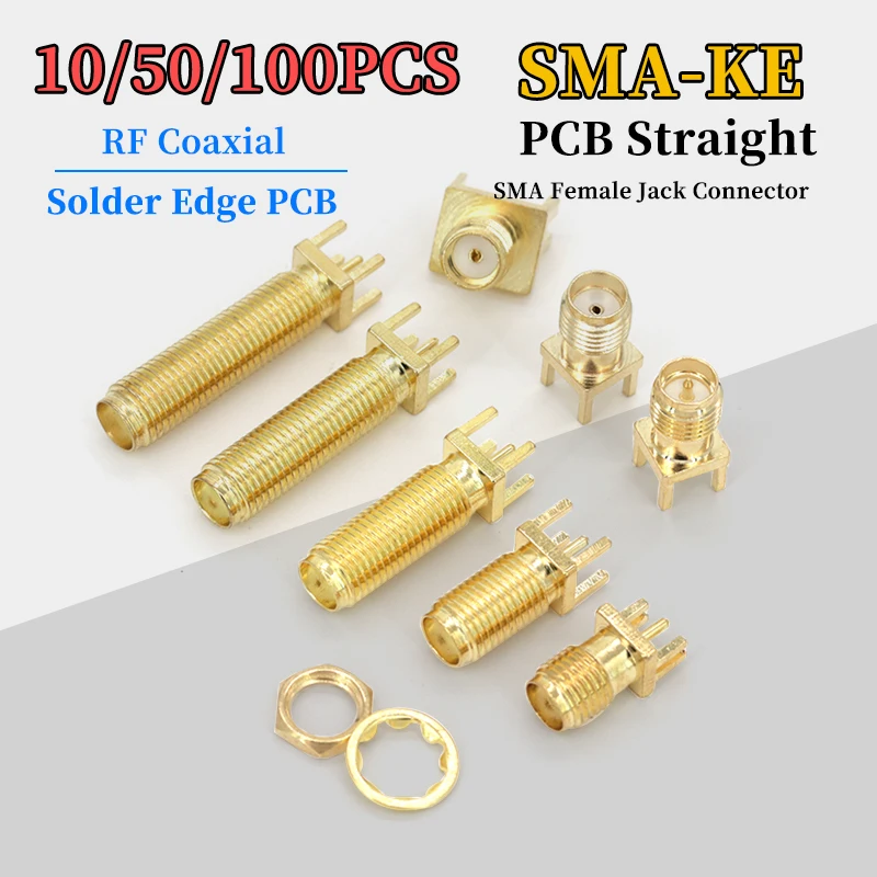 10-100PCS SMA-KE SMA Female Connector Female Jack Adapter Soldering ...