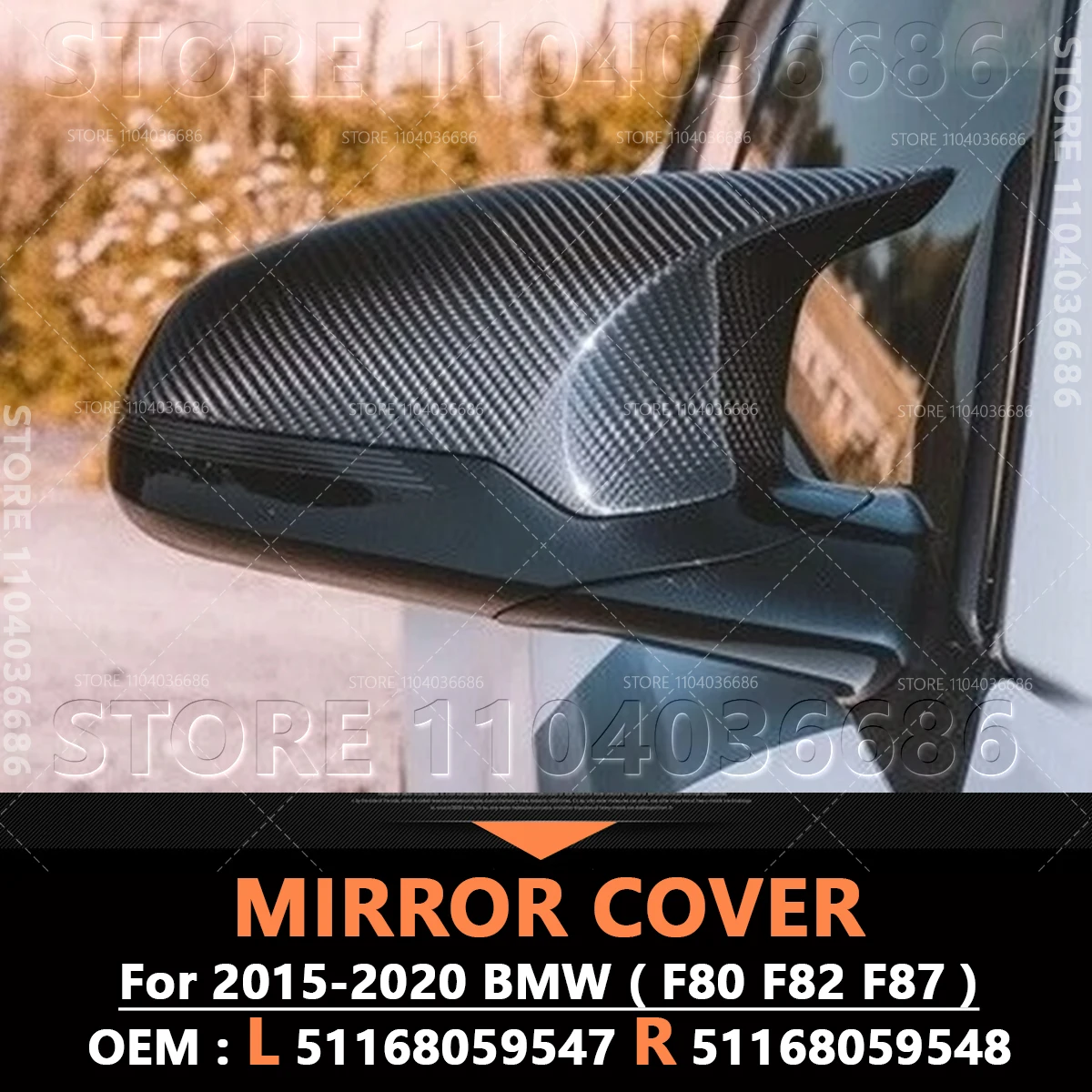 For 2015-2020 F80 F82 F87 BMW M2 M3 M4 A Pairs Side Mirror Cover Caps ...