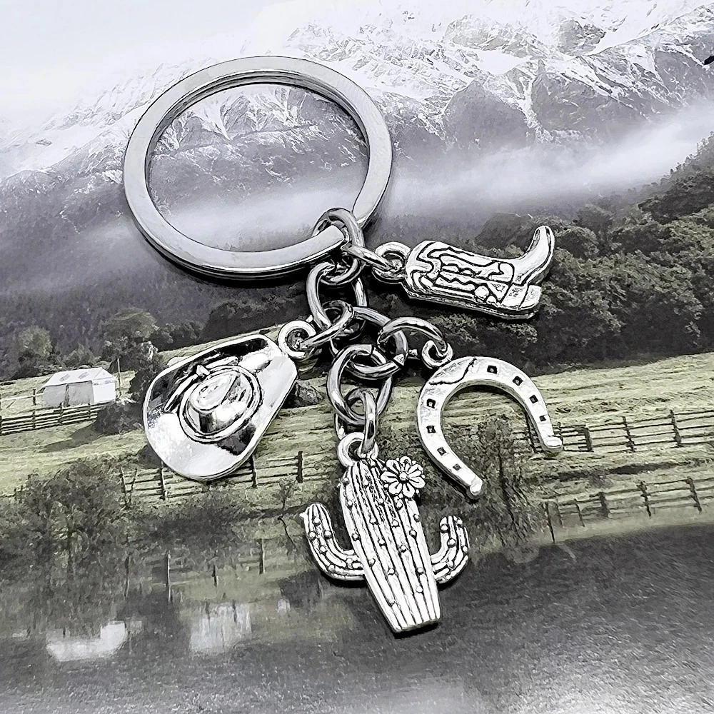 Alloy-Accessories-American-Western-Cowboy-Theme-Key-Chain-Cactus-Key ...