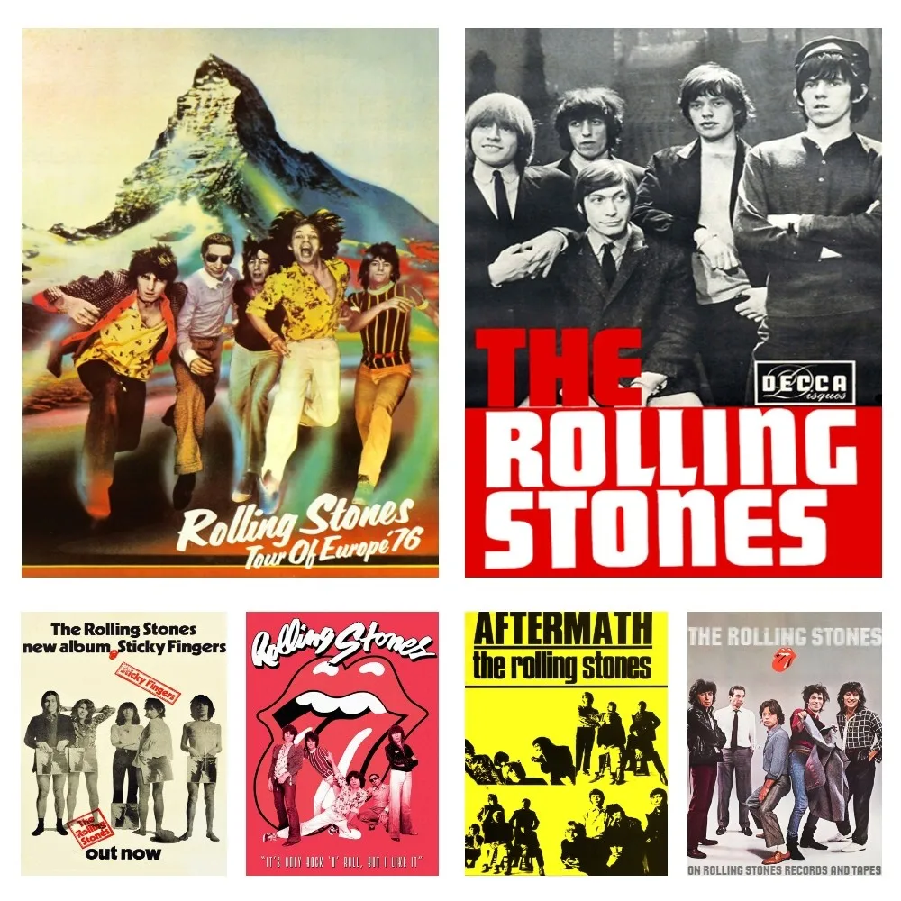 Vintage-Rolling-Stones-Rock-Music-Star-Poster-Printing-Canvas-Painting ...
