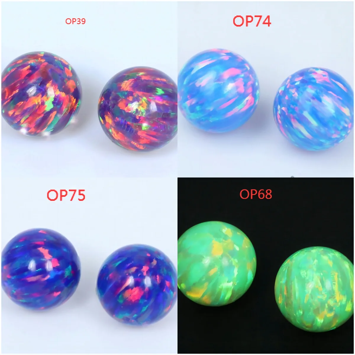 Boules synthétiques rondes en opale, 10/20/50 pièces/lot, 3MM, OP39 ...