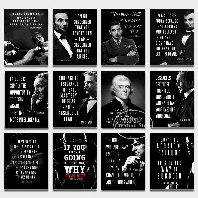 Celebrity-Quotes-Inspirational-Poster-Prints-Canvas-Painting-Art ...