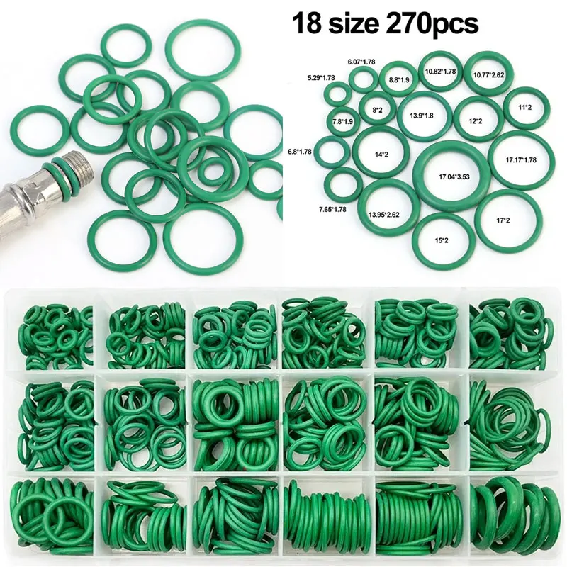 Green Silicone O-Ring Rubber Ring Set Seal Ring NBR VMQ FKM Gasket Box ...
