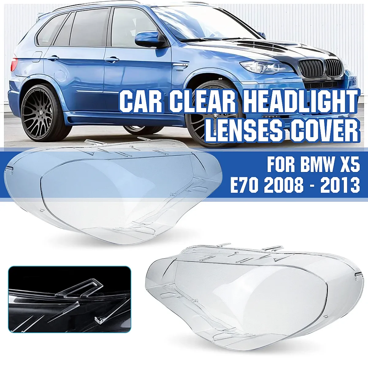 Right-Left-Car-Front-Headlight-Lens-Shell-Lampcover-Cover-Lampshade ...