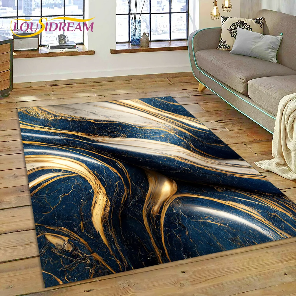 Dream-Colour-Marble-Blue-Green-Gold-Luxurious-Carpet-Rug-for-Home ...