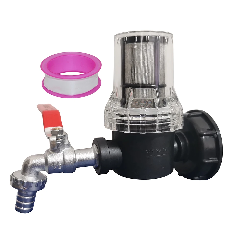 80 mesh filter 1000L ibc Tank Tap Adapter Nipple S60X6 Thread 1/2-way ...