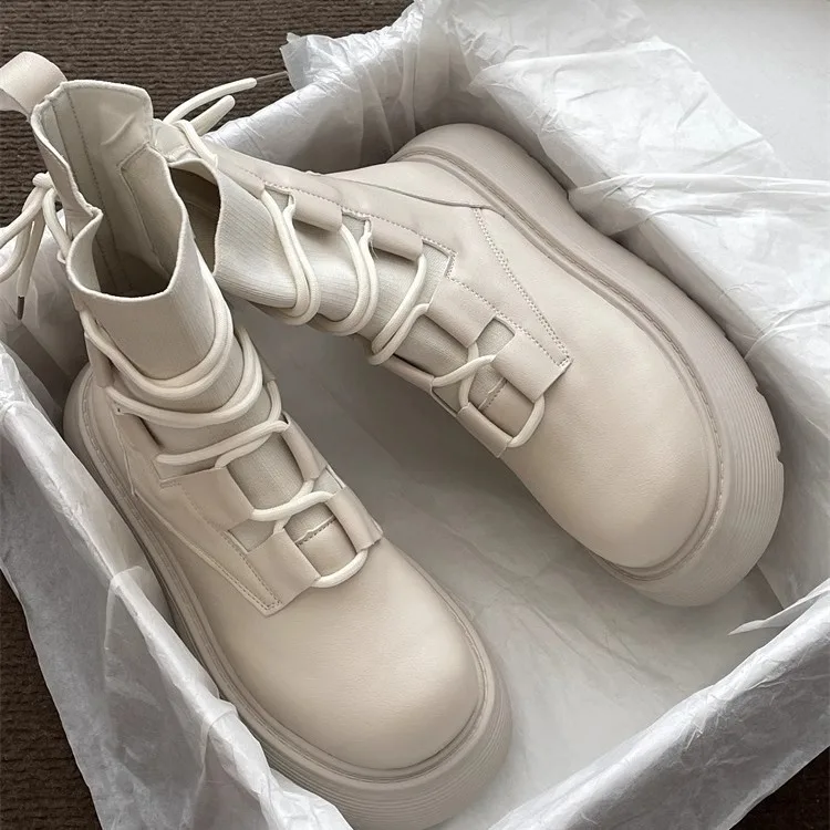 Botas-Martin-blancas-de-estilo-brit-nico-para-mujer-botines-cortos-vers ...