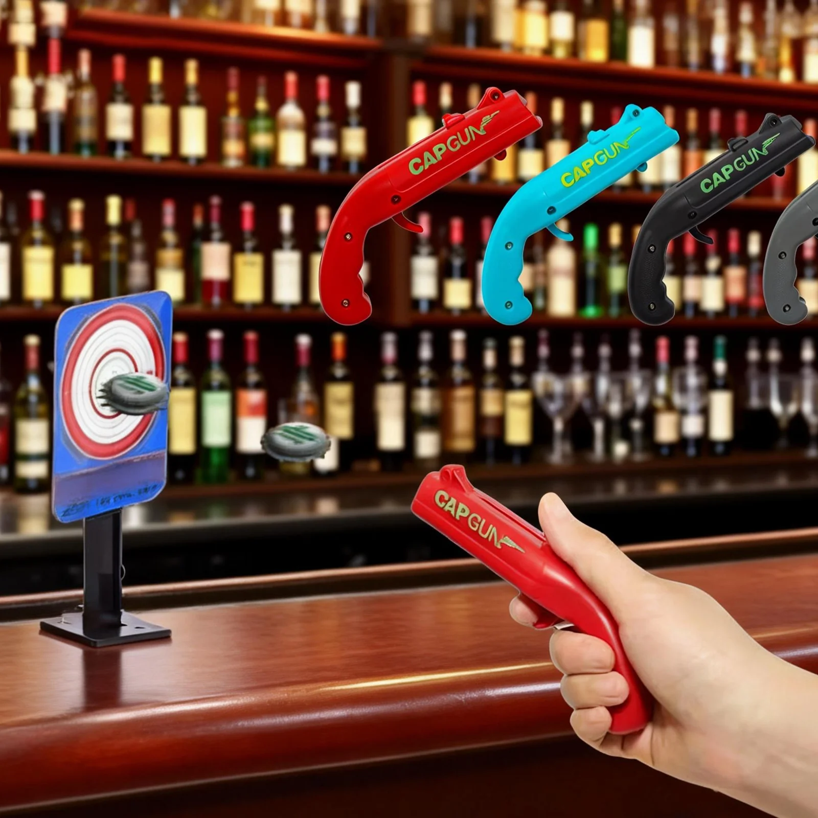 3PC Cap Gun Shooting Bottle Opener-Launches Caps for World Cup Parties ...
