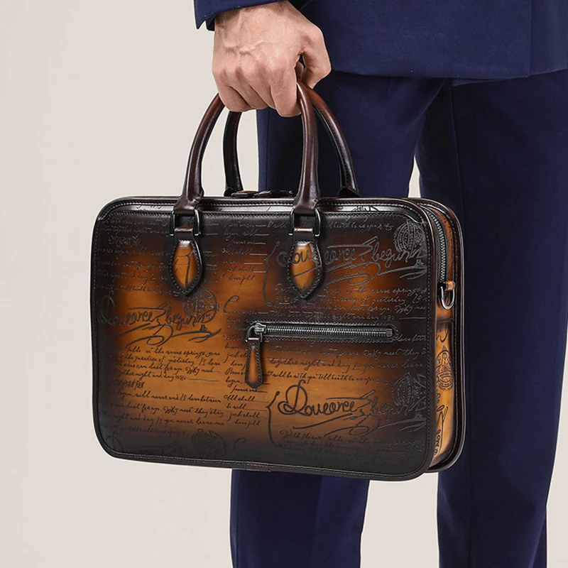 Calfskin Leather Briefcases Bags | Calfskin Leather Business Case ...