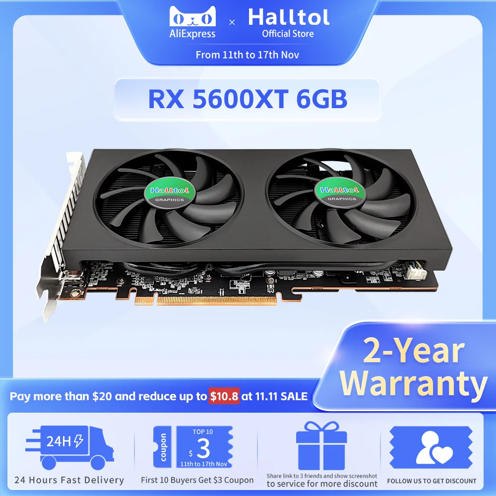 Halltol-RX-5600-XT-6GB-Graphics-Card-5600XT-GPU-6G-RX5600-Gaming-Video ...