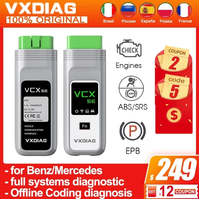 VXDIAG VCX SE For Benz obd2 Diagnistic Tools Car Scanner Offline Coding ...