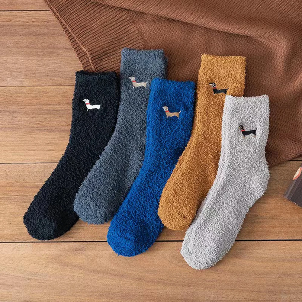 1-Pairs-Dachshund-Dog-Thicken-Winter-Warm-Fluffy-Mid-Socks-Men-Socks ...