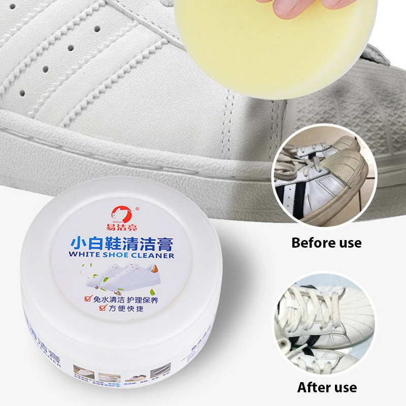 260g White Shoes Cleaning Whitening Cleaner Cream Shoe Brush With Wipe ...
