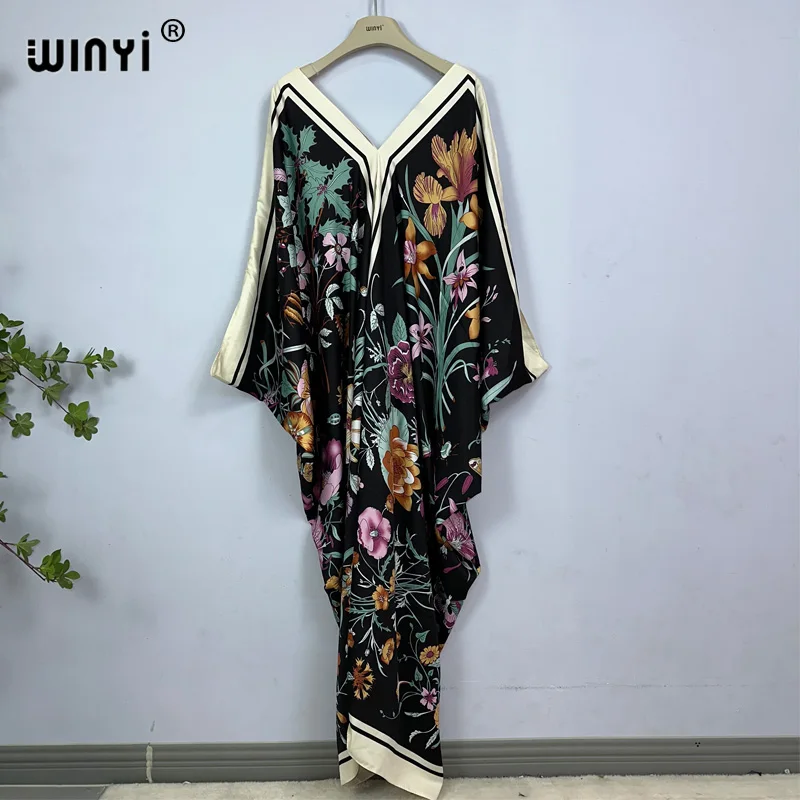 WINYI Dress Length:130cm Fashion turkey dresses Bohemia Print abaya ...