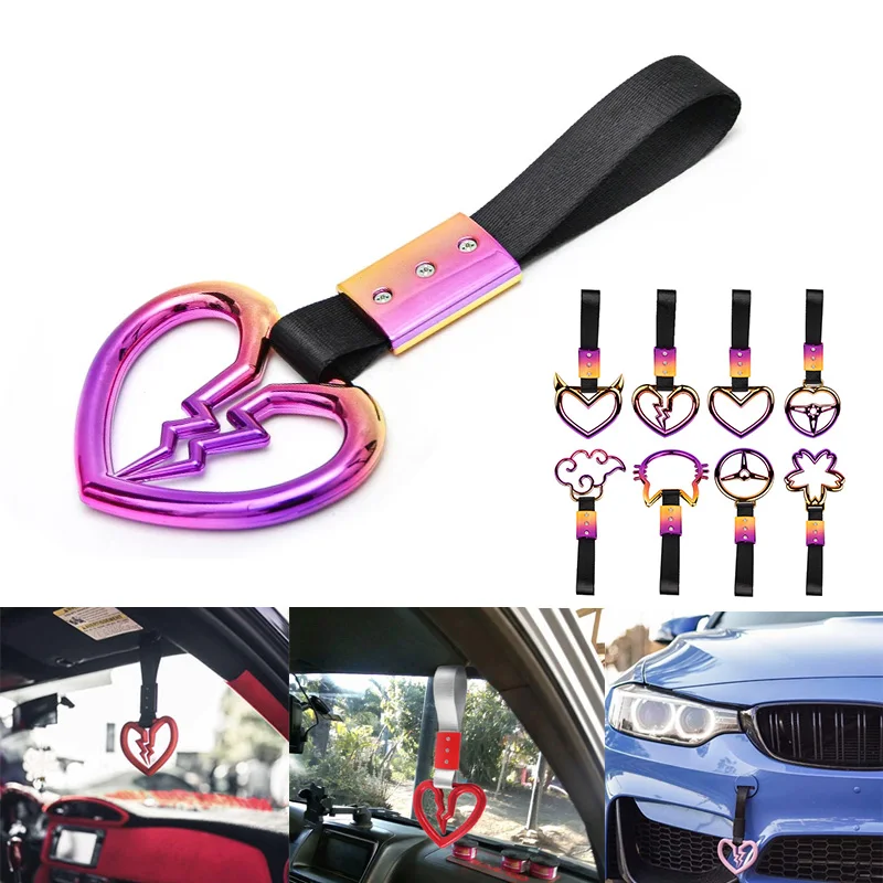 JDM-Tow-Rope-Heart-Ring-Car-Tow-Decoration-Belt-Train-Bus-Handle-Hand ...