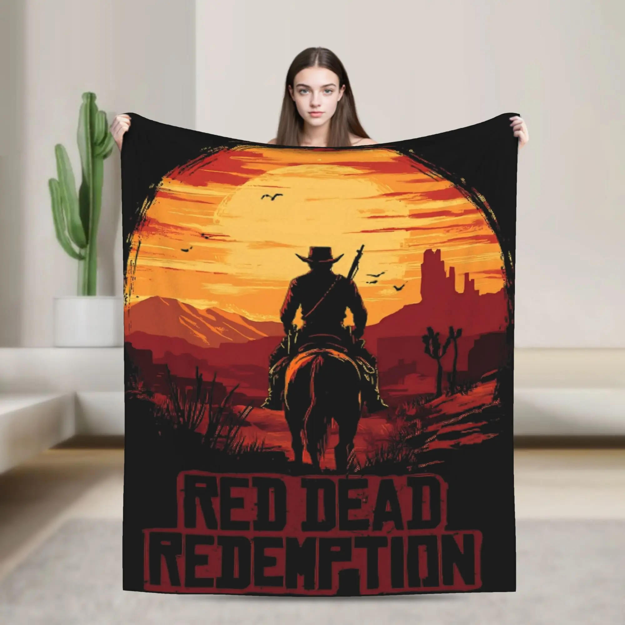 Arthur Morgan West Cowboy Action King Game Character Blanket Warm Red ...