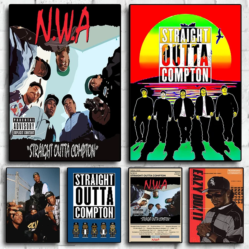 NWA Hip Hop Rapper Straight Outta Compton Hot Music Album Poster Canvas ...